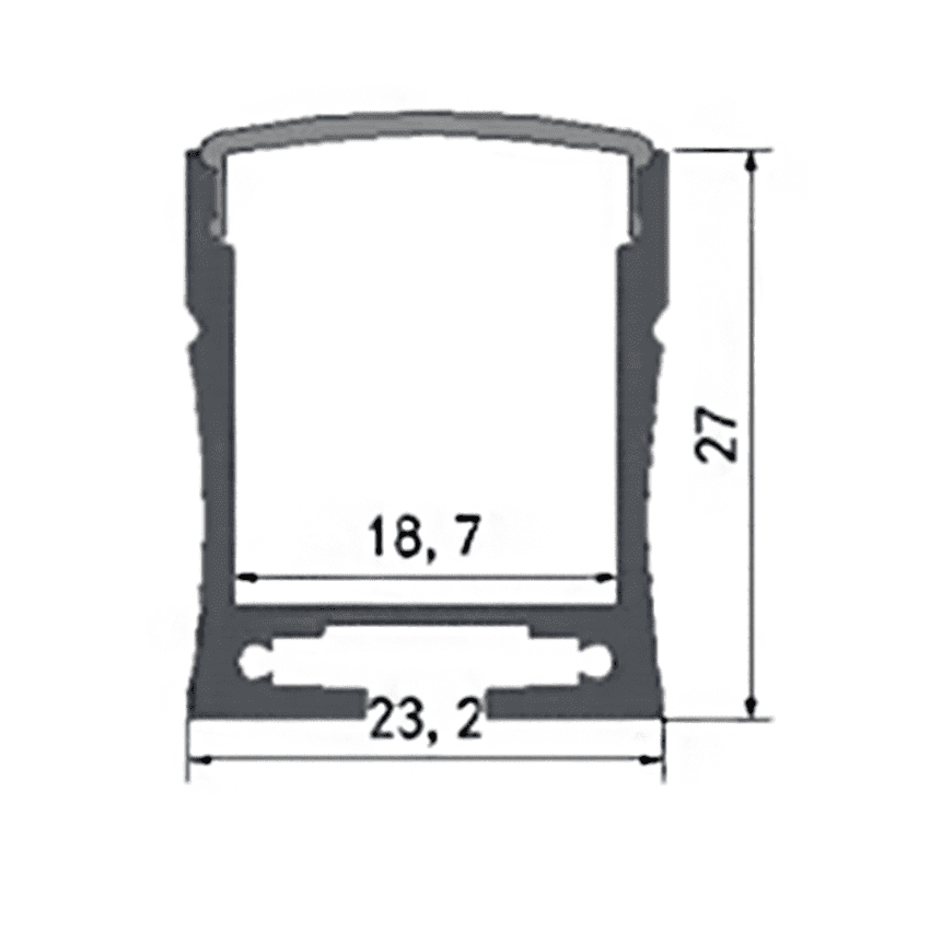 COLOGNE - Profilé XL Aluminium 200cm - IDELED